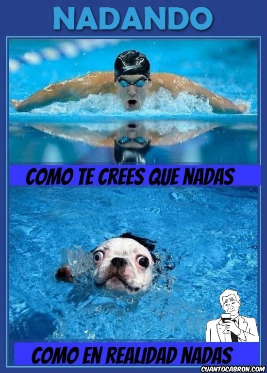 nadando... - Meme subido por MilagrosXD :) Memedroid